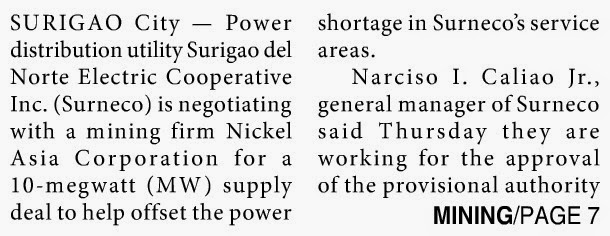 Southern Philippines Progress (MINDANAO) : Surneco to sign a power deal ...
