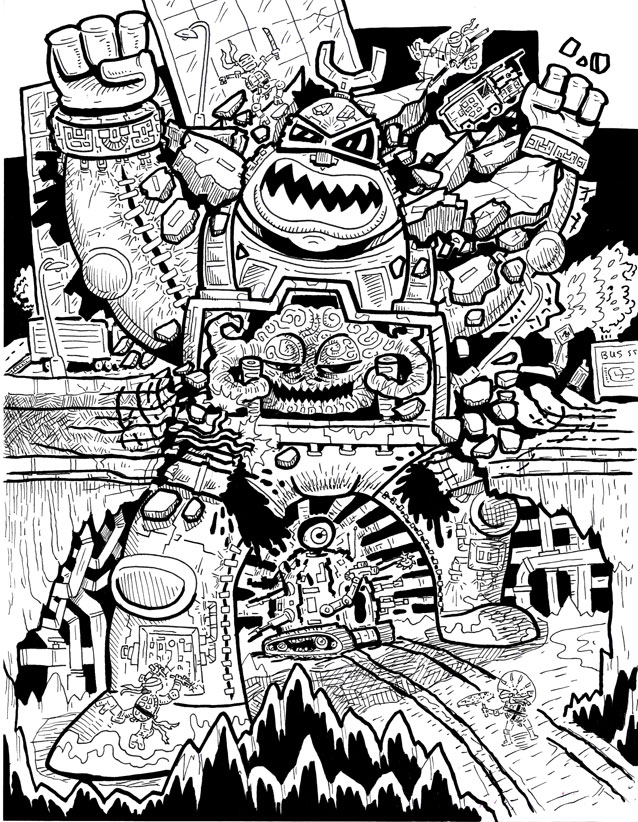 Ethan Mongin Illustration | Design : Krang's Android Body vs. the Ninja ...