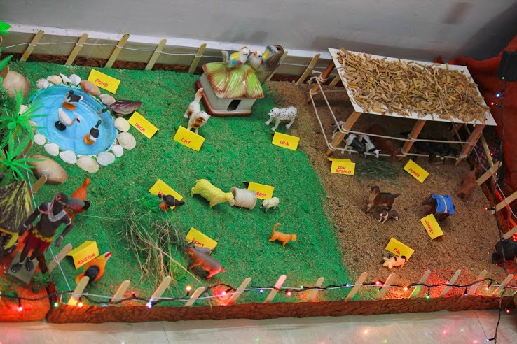 Model of village and forest - by a crafty woman