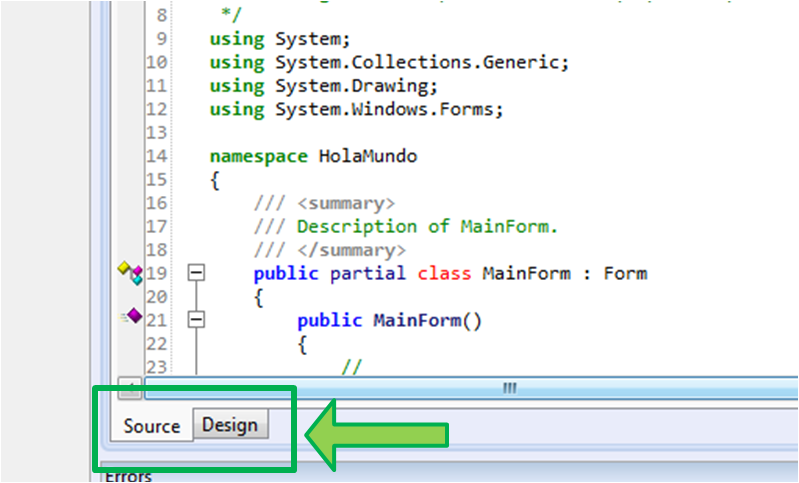 aprendiedo C#: Hola Mundo en SharpDevelop