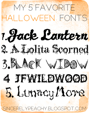 Sincerely Peachy: Halloween Fonts and Giveaway Winners.