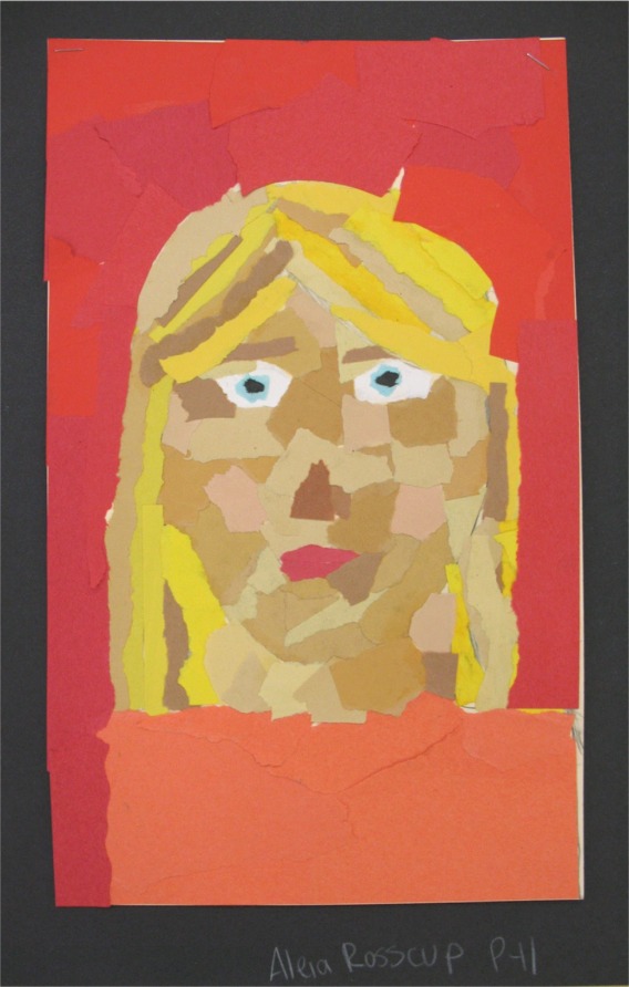 The David Lubin Art Studio: Finished Torn Paper Self Portraits