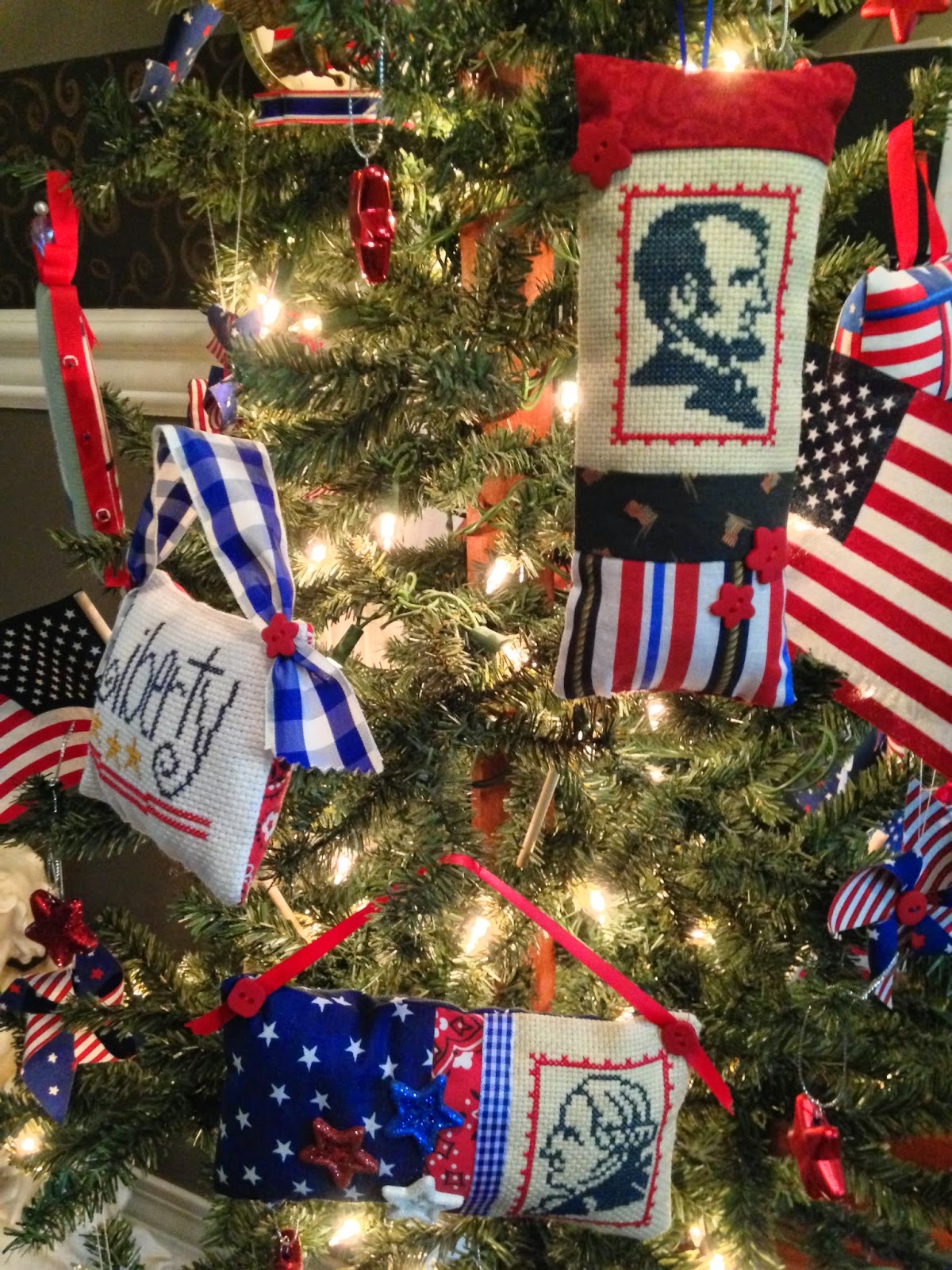A Symphony of Stitches: Patriotic Tree!