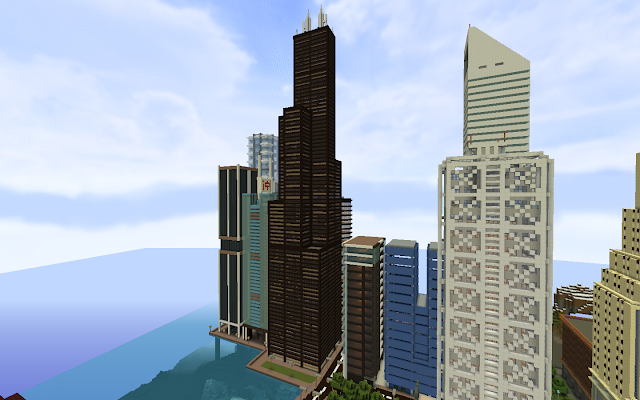 Replica Minecraft del Willis/Sears Tower, Chicago, Estados Unidos.