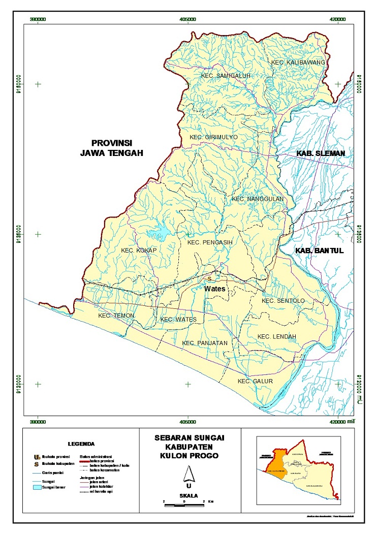 Air Menoreh (DAS Progo): Peta Sebaran Sungai di Kabupaten Kulonprogo