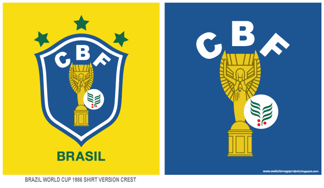 Football teams shirt and kits fan: Brazil WC 1986 Shirt Crest