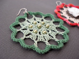 JeweledElegance: New Crochet Pattern: Fire Flower Lace Earrings
