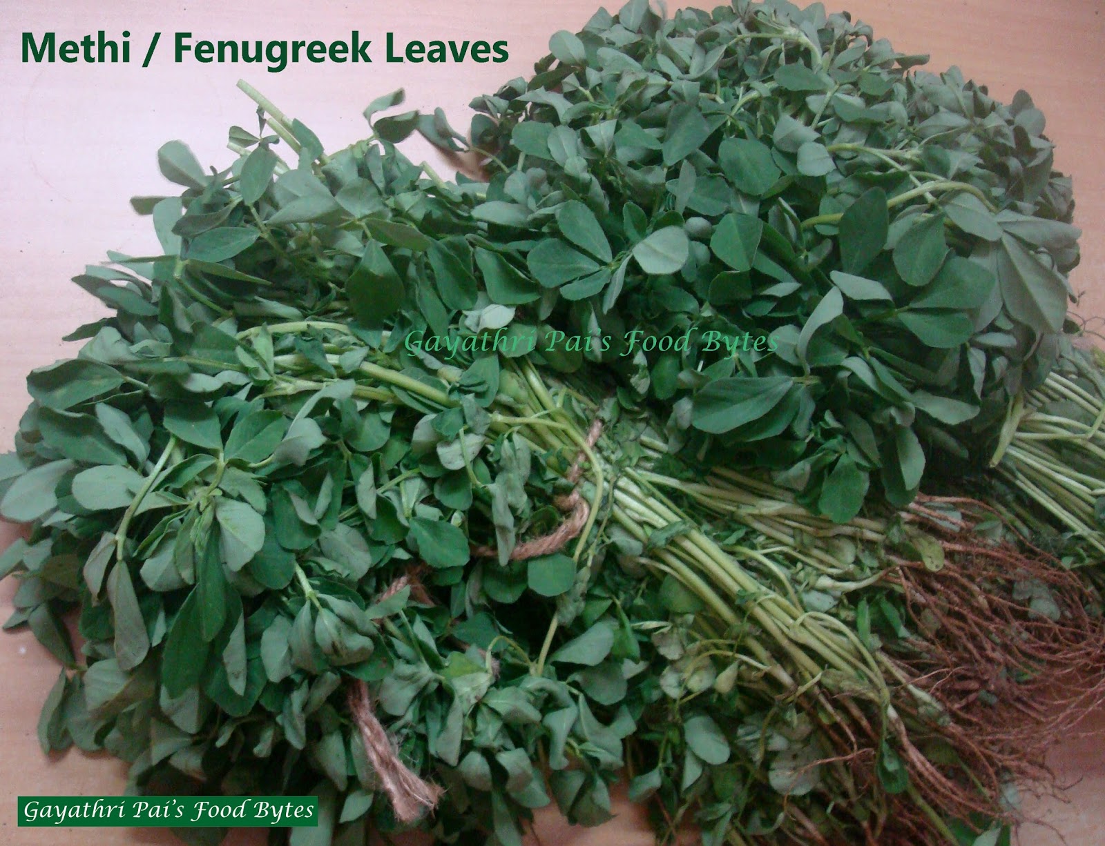 Gayathri Pai's Food Bytes: Methi (Fenugreek) Leaves Spicy Sanna khotto ...