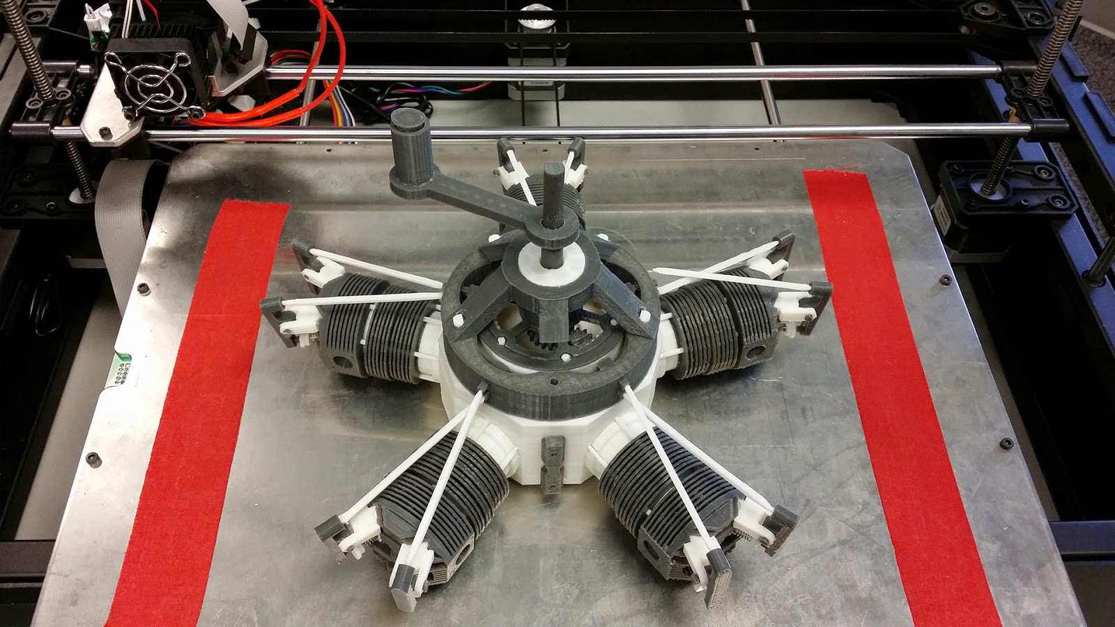 3d printed 5 cylinder radial engine | The Place of THINGS