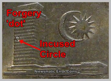 FORGERY DOT ON 1982 5 CENTS | Error coins