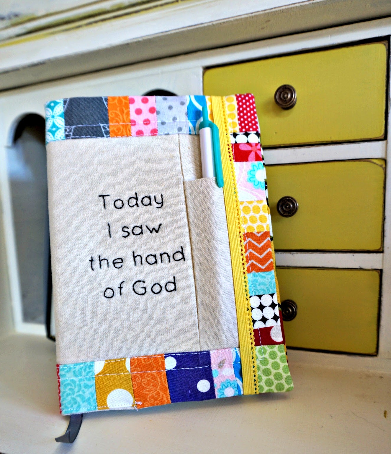 Embroidered Scrap Notebook Cover