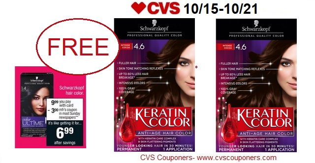 FREE Schwarzkopf Hair Color at CVS! (10/15-10/21) | CVS Couponers
