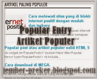 Popular post atau artikel populer valid HTML 5 | JEMBER PREKER