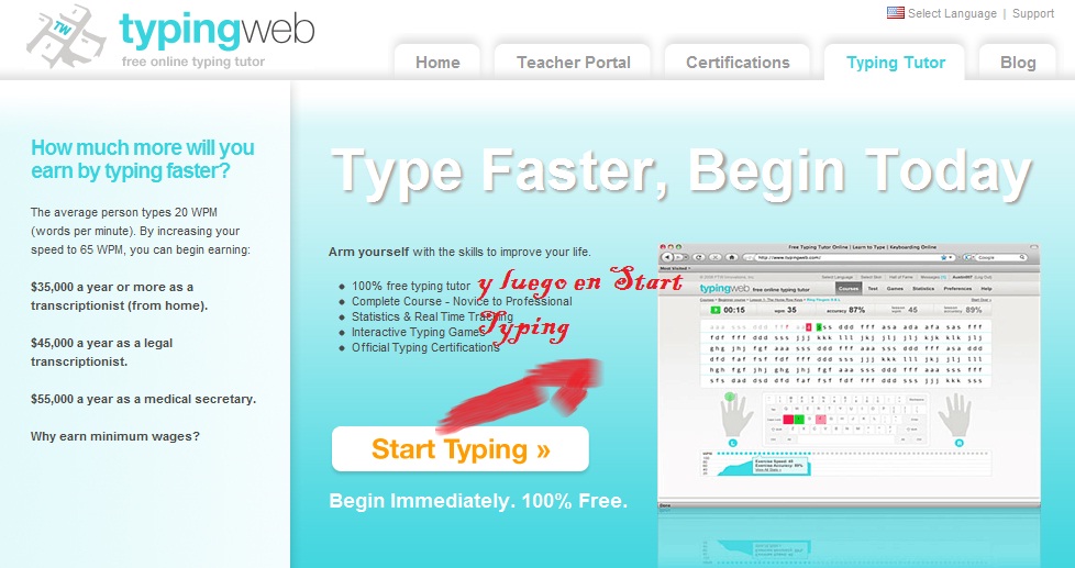 Secretos de la web: Una pagina para aprender a tipear cual secretaria ...