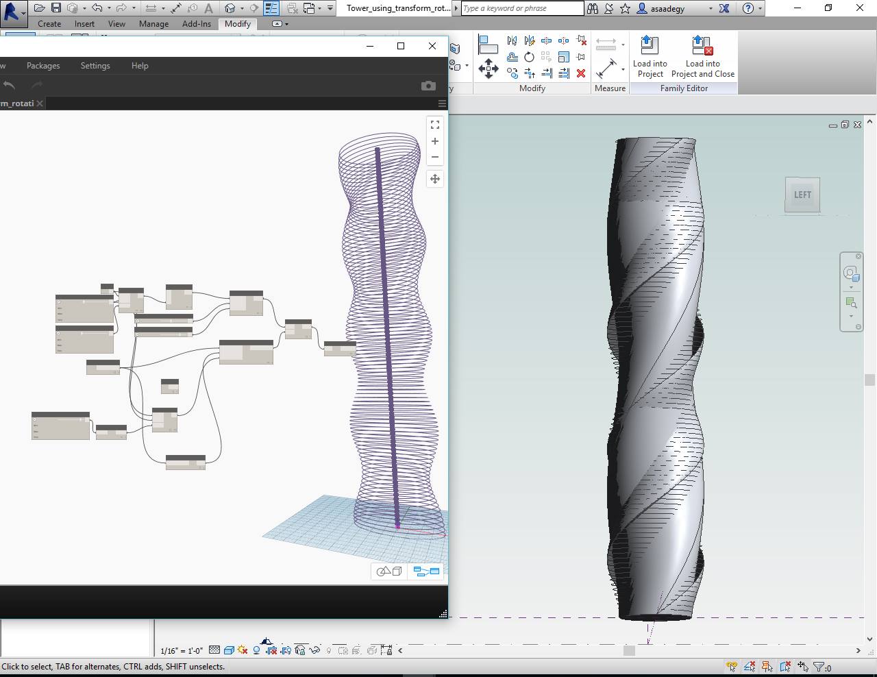 Ahmed HALIM: REVIT+Dynamo Parametric Tower Experiment
