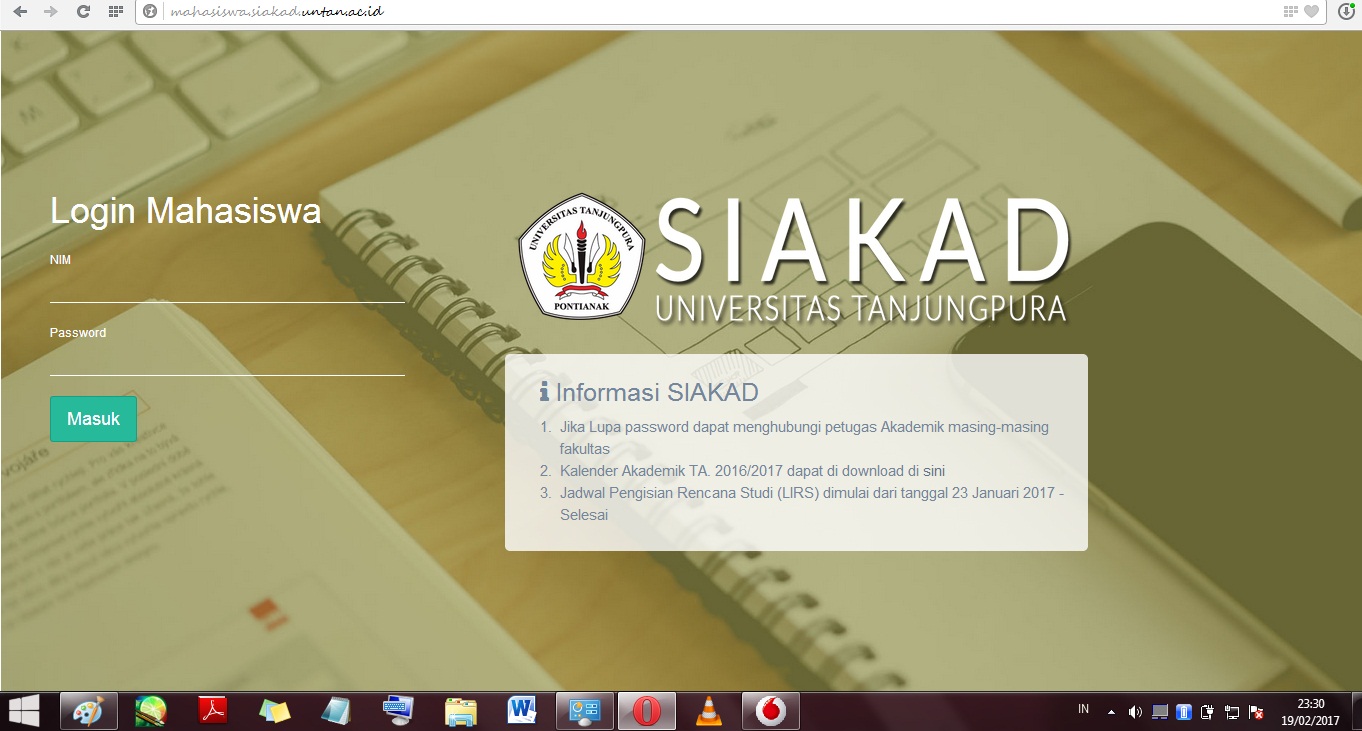 SIAKAD UNTAN kini dengan domain baru