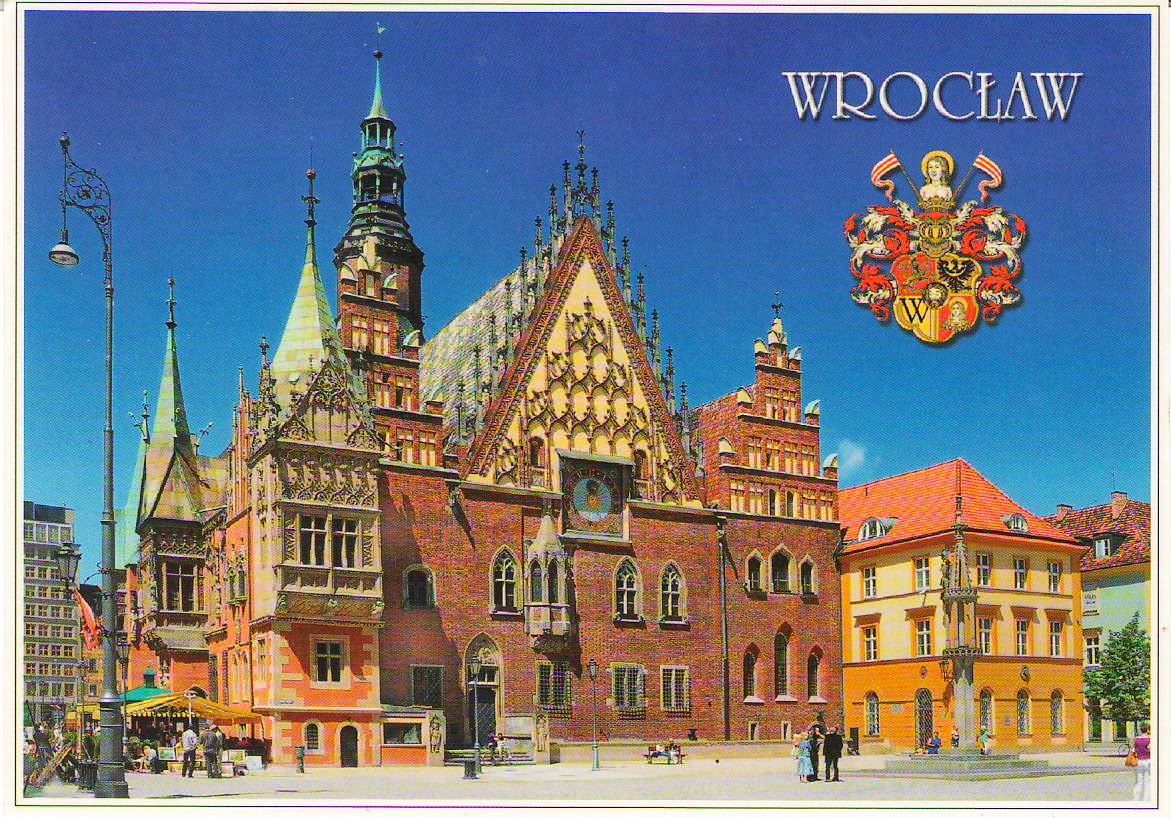 " World on postcards" by kasikrysik: Wrocław - Ratusz