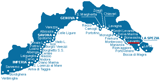 Mappa di Italia: Mappa della Liguria