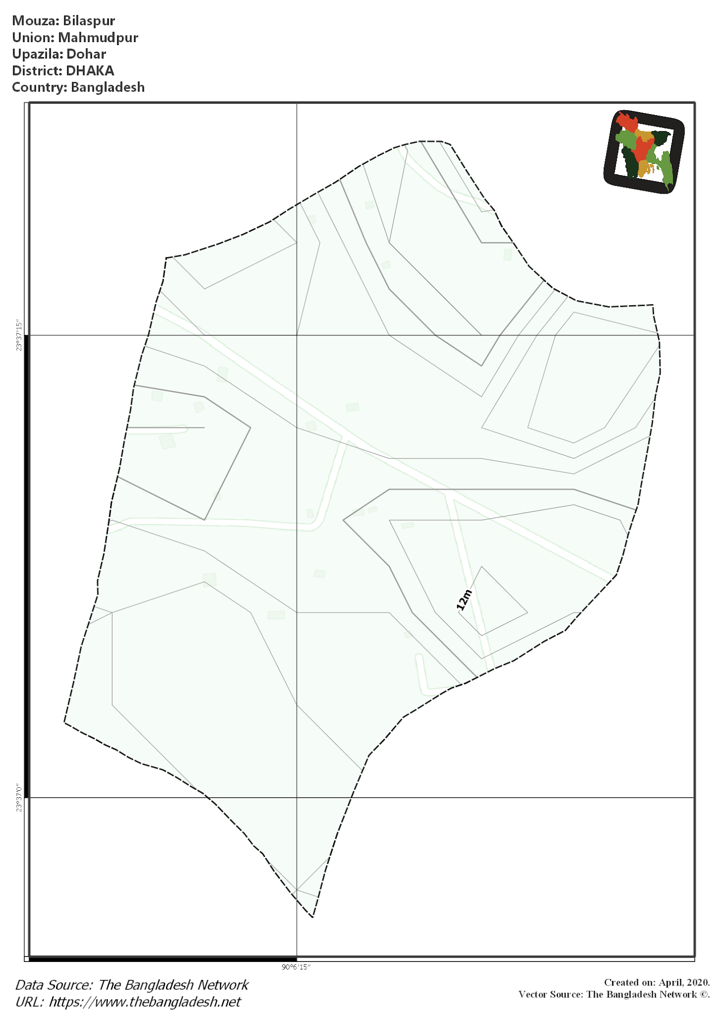 Map of Bilaspur Mouza, Dohar, Dhaka