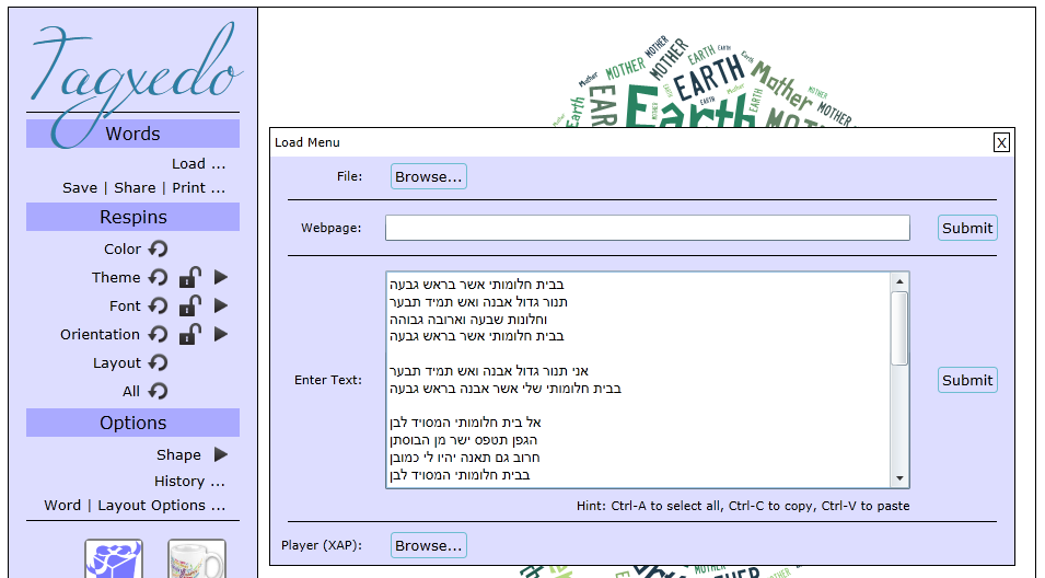 التنور الحاسوبي لمراحل متقدمة 2012-2013: Tagxedo