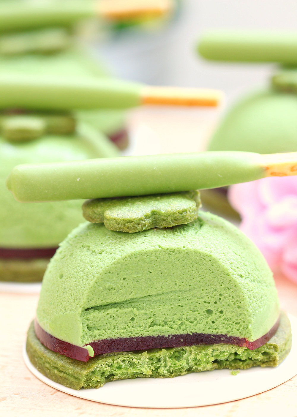 Matcha mousse tarts