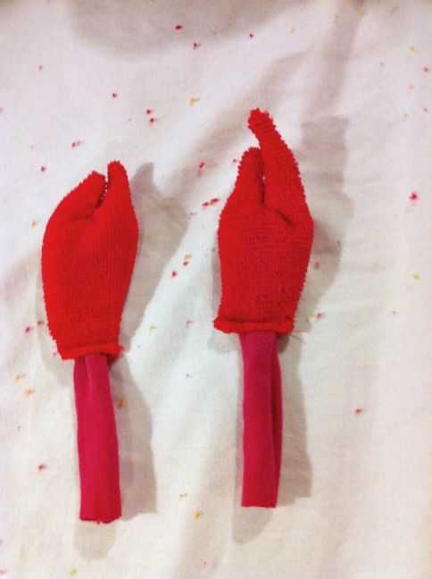 Tuck a stretched out strip of knit into the pinchers. Sew straight ...