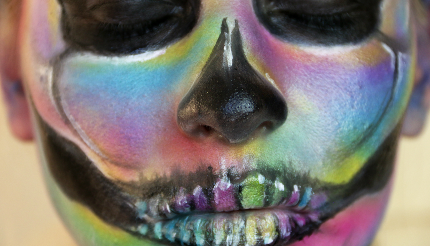 TUTORIAL: Rainbow Skull Halloween Look - Katie Snooks