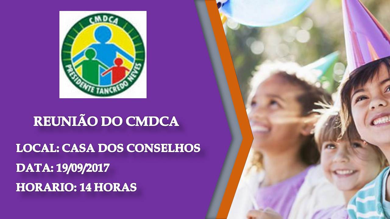 CMDCA PTN: Convite para a reunião do CMDCA