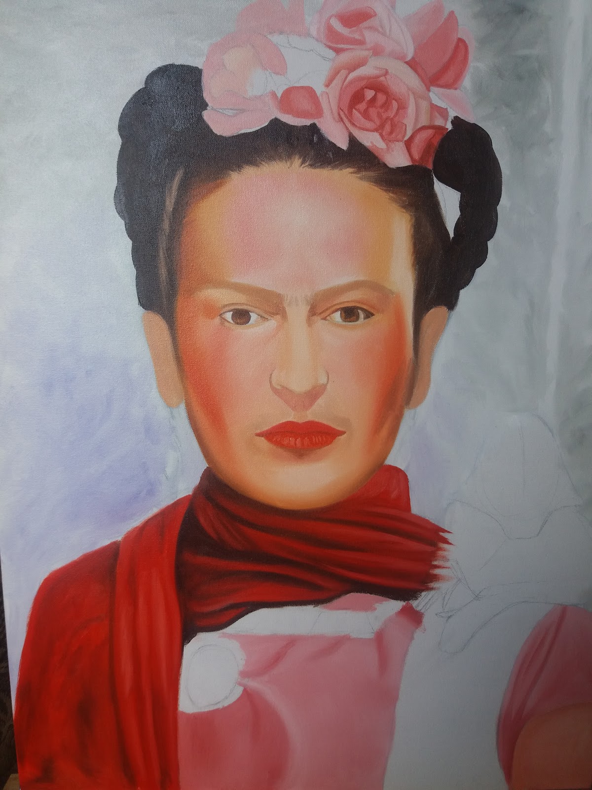 Pintando a Frida Kahlo