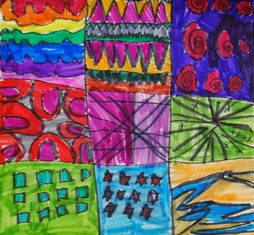 super happy art class: First grade line activity