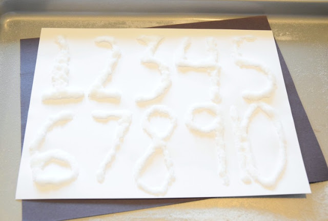 Salt Painted Numbers | What Can We Do With Paper And Glue