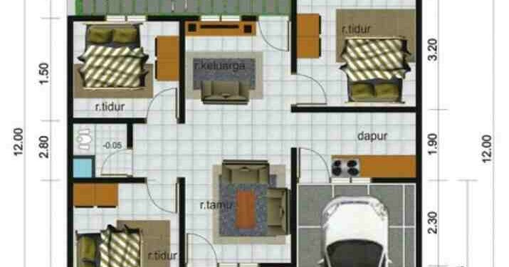 70+ Gaya Terbaru Denah Rumah 7X8, Rumah Minimalis