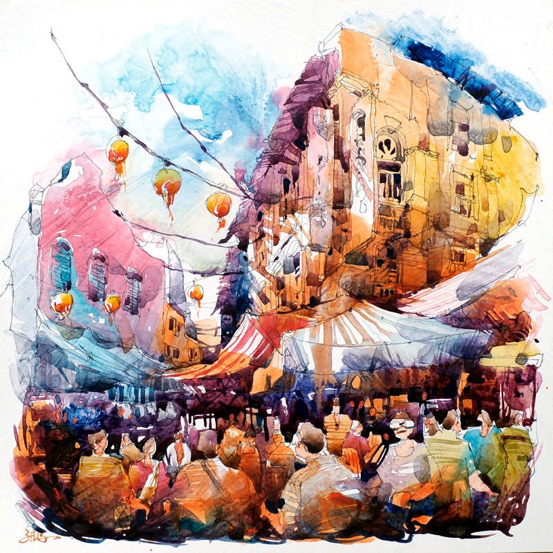 Tia Kee Woon 易其文, 1964 | Watercolour Cityscape painter | Tutt'Art ...