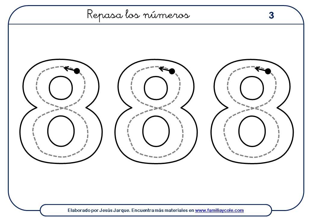 Trabajando en Educación Infantil: Otras 10 fichas del número 8