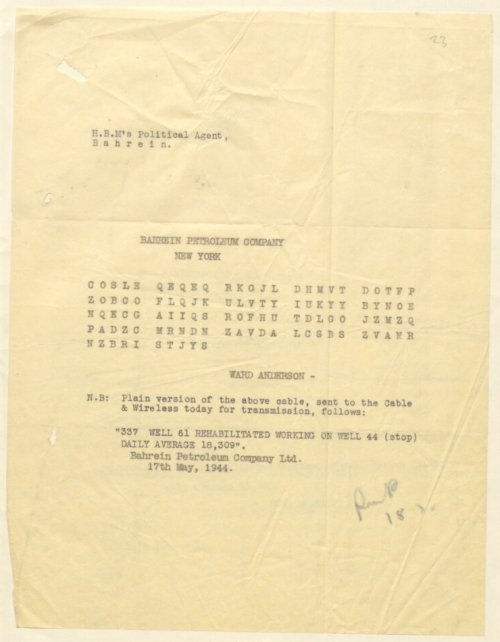 SIGINT CHATTER: BAPCO 's Use of One Time Pads During WWII