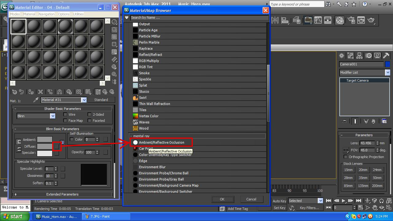 3d tutorials: Wire frame render with A.O in 3ds-Max