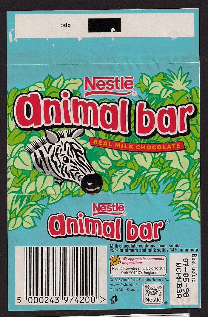 Nestlé Chocolate Wrappers!: Animal Bar (mini)
