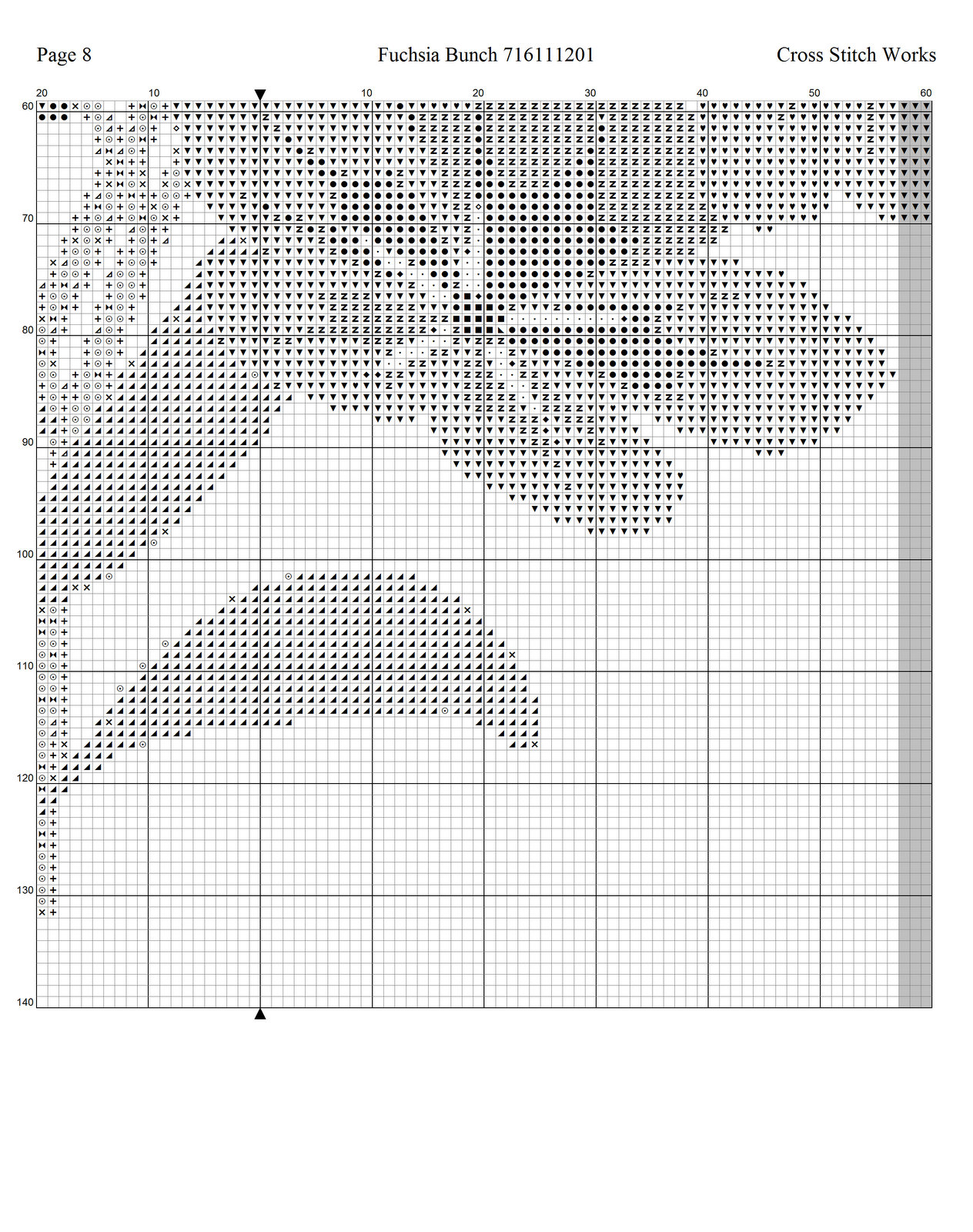 Cross Stitch Works: Fuchsia Bunch 716111201 Free Cross Stitch Pattern