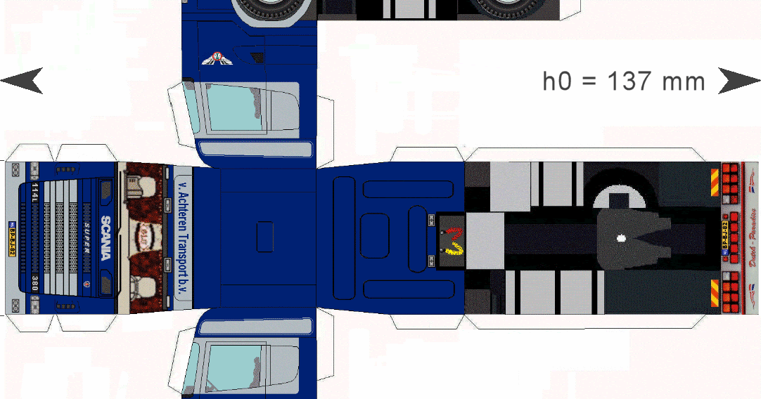 SP. Papel Modelismo: PaperCraft Scania 114L/380 - Van Achteren ...