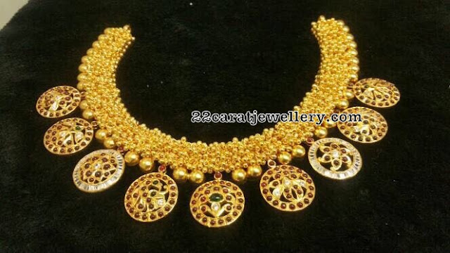 Silver Metal Muvvalu Necklaces - Jewellery Designs