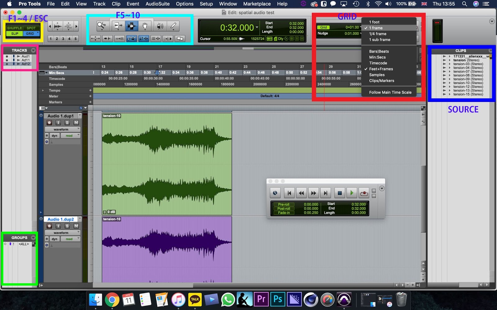 [Unit 3 Project][Avid Pro tools] Interface(edit) and shortcuts