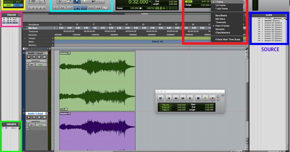[Unit 3 Project][Avid Pro tools] Interface(edit) and shortcuts