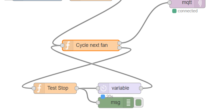 Learning Node-RED: Controlling two fans