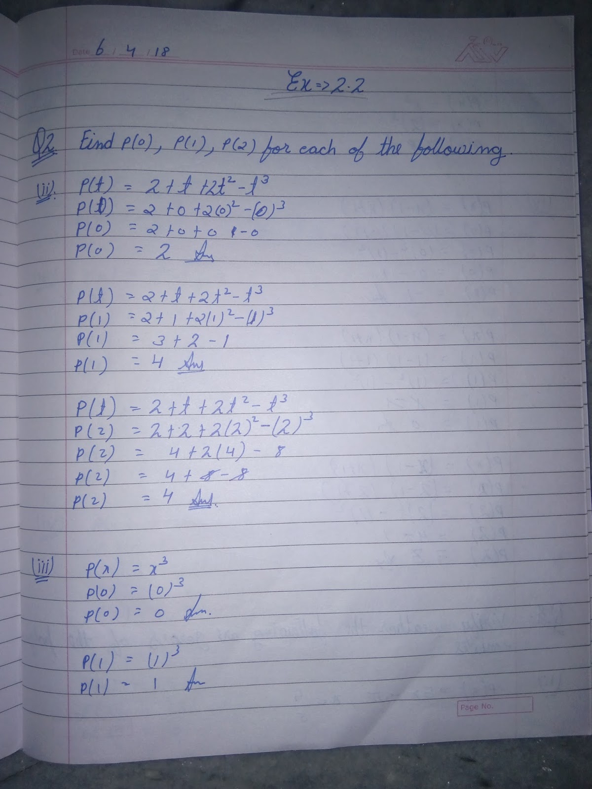 Equation with answer: Class 9th Maths chapter 2 polynomials exercise 2.2