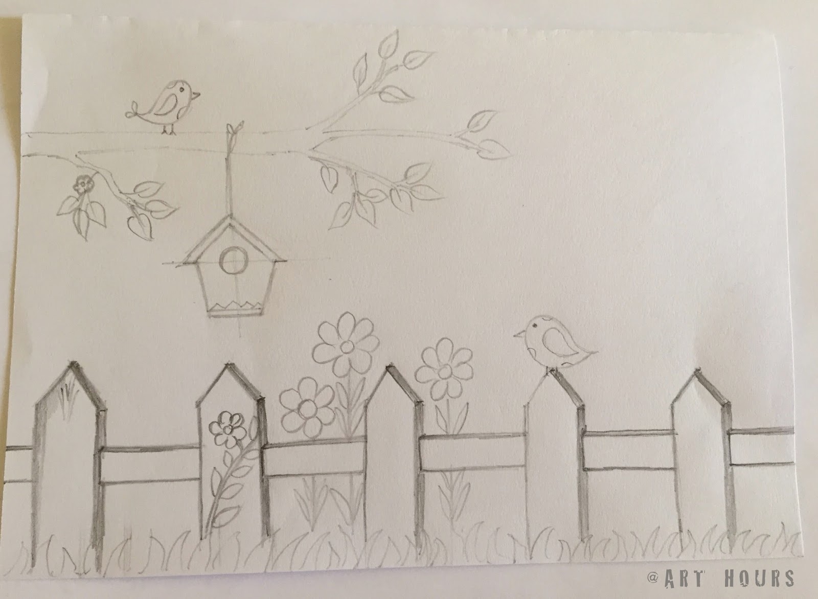 ArchGuide: Learn to Sketch: Spring Birds Scenery