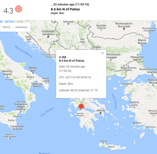 Weather News: Ισχυρος σεισμος πριν λιγο!!