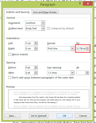 Menggunakan First Line Indent dan Hanging Indent dalam Paragraf M. Word ...