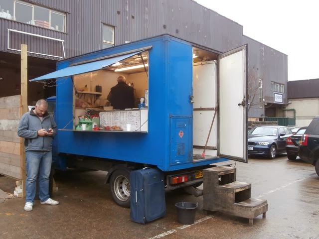 Sonofabook: Two blue burger vans