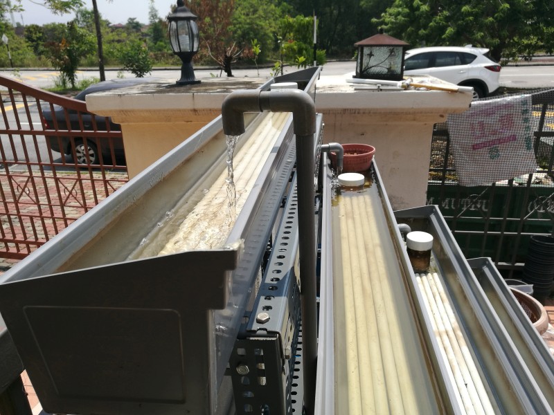 Affnan's Aquaponics: Cascading Flood & Drain Gutterbed