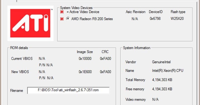 Mining GPU: Ati winflash versi 2.6.7